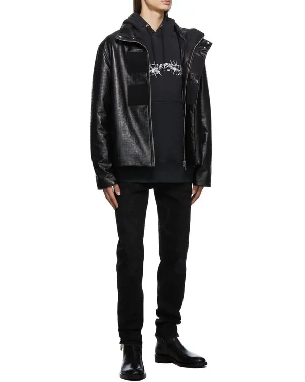 Givenchy Barbed Wire Printed Hoodie - Black