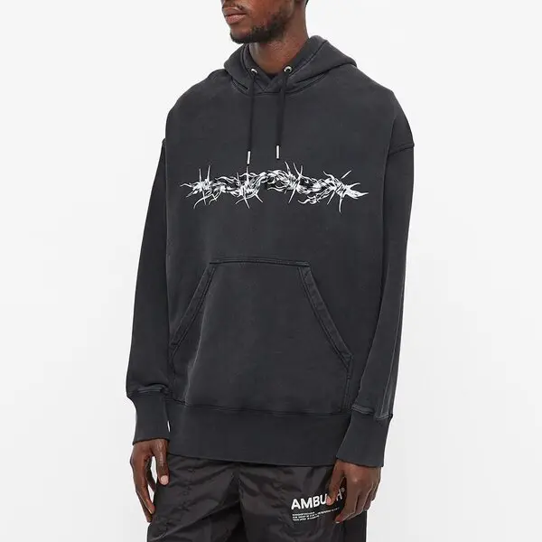 Givenchy Barbed Wire Printed Hoodie - Black