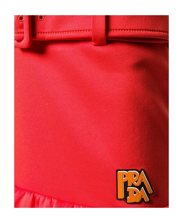Prada High-waisted Skirt With Belt Detail