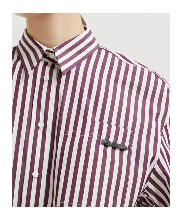 Brunello Cucinelli Striped Long Sleeve Shirt