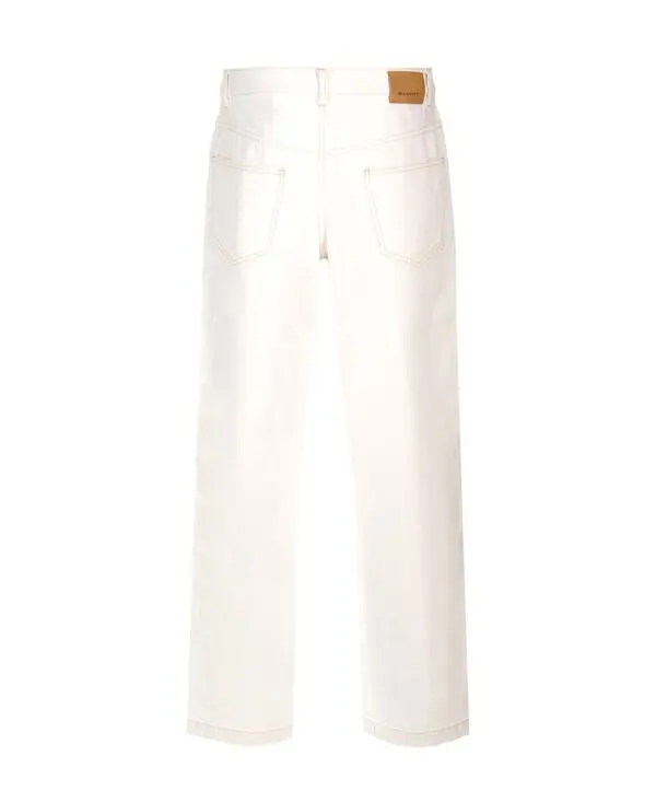 Isabel Marant Étoile Logo Decal Denim Trousers - White