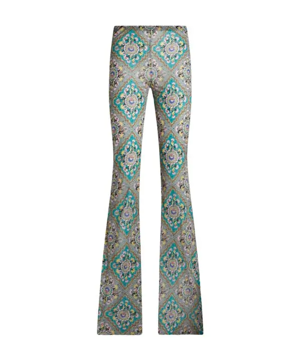 Etro Printed Flared Trousers - Gray
