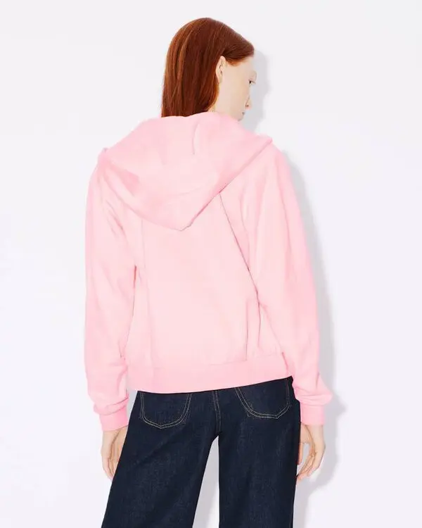 Kenzo Boke Flower Crest Zip-up Hooded Cardigan - Pink