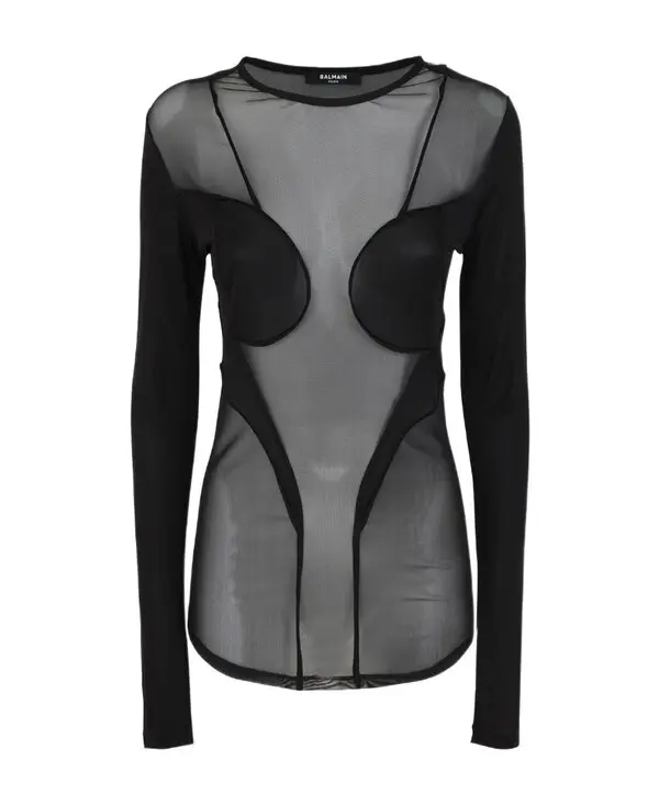 Balmain Mesh Long Sleeve Top