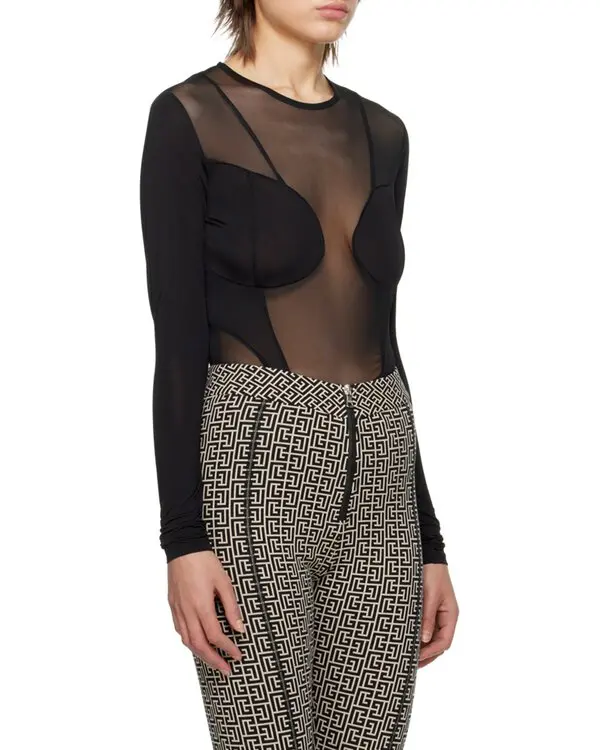 Balmain Mesh Long Sleeve Top
