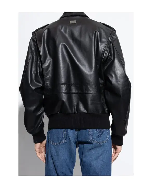 Dolce & Gabbana Concealed Fastened Leather Jacket