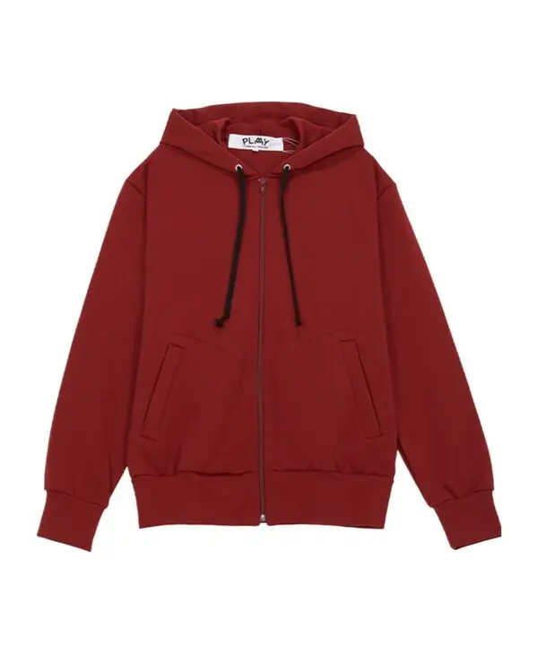 Play Comme Des Garcon X Invader Pixelated Heart Zip-up Hoodie - Red