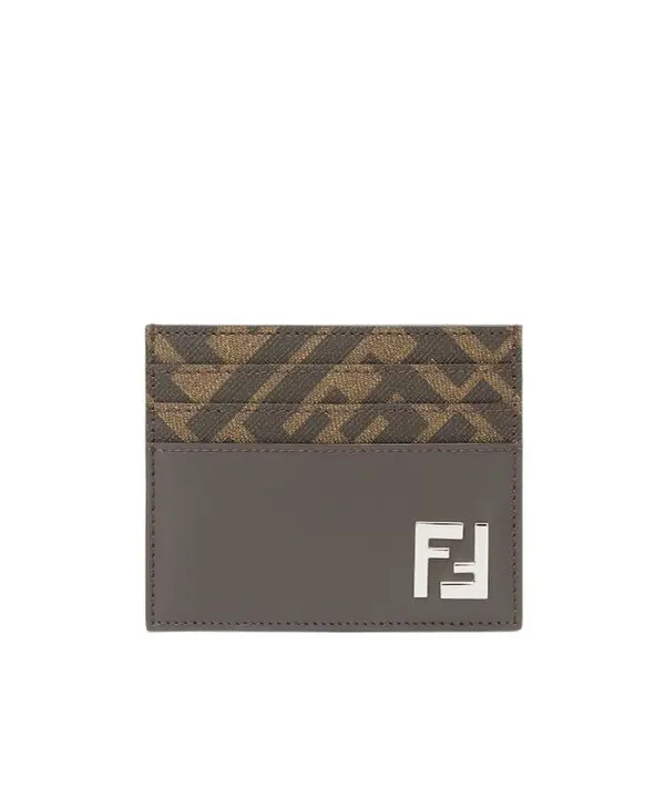 Fendi Ff Squared Card Holder - Brown