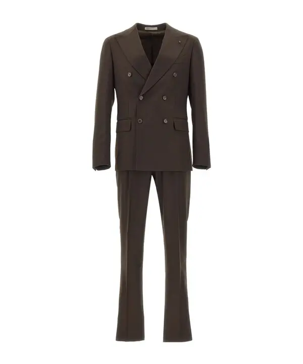 Corneliani Long-sleeved Suit Jacket And Trousers Set - Black