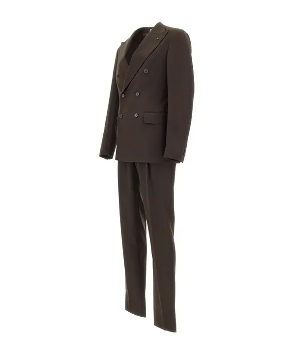 Corneliani Long-sleeved Suit Jacket And Trousers Set - Black