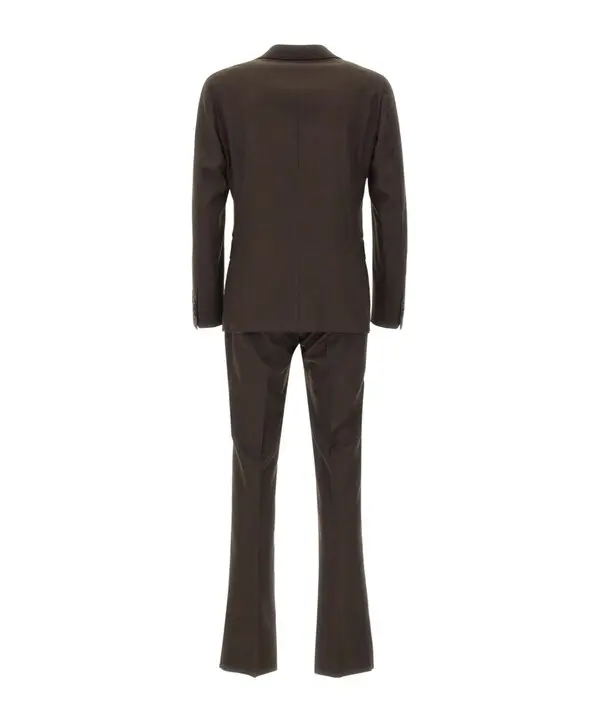 Corneliani Long-sleeved Suit Jacket And Trousers Set - Black