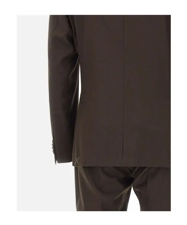 Corneliani Long-sleeved Suit Jacket And Trousers Set - Black