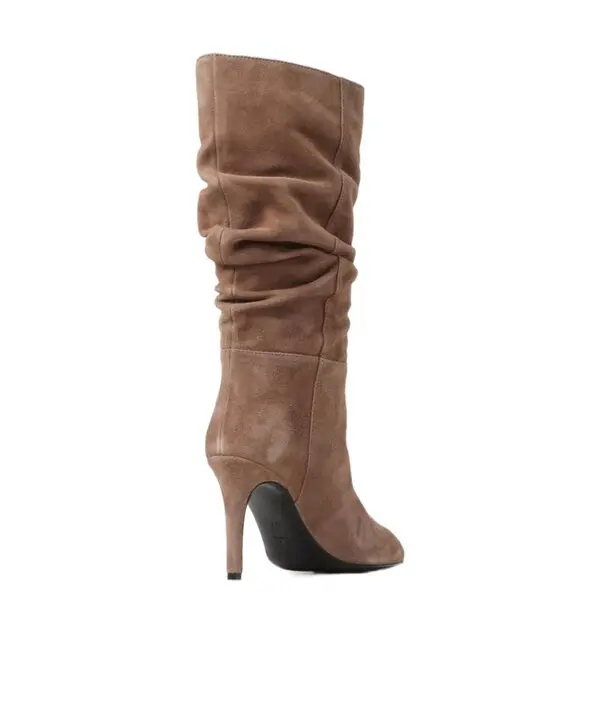 VIA ROMA 15 Stiletto Heel Boots With Gold Tone V Detail