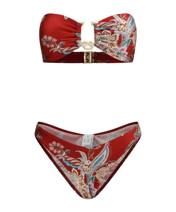 Zimmermann Rhiannon Knot Trim Bikini - Red Mulpai