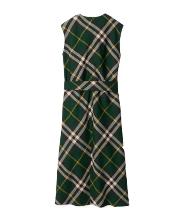 Burberry Nova Checked Belted Sleeveless Midi Dress