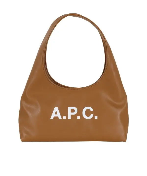 A.p.c. Baby Ninon Logo Printed Shoulder Bag - Brown
