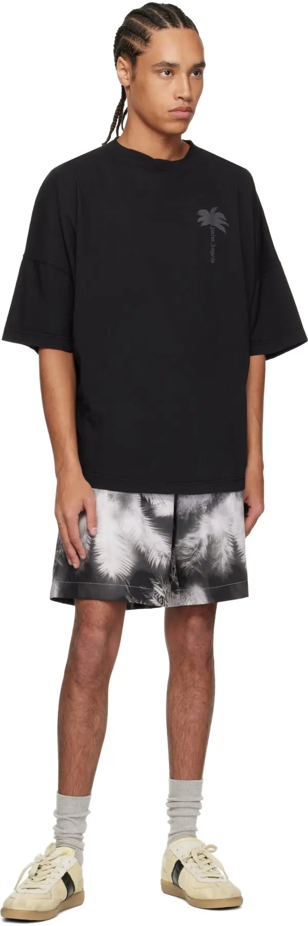 Palm Angels Blueprint Palms Drawstring Track Shorts