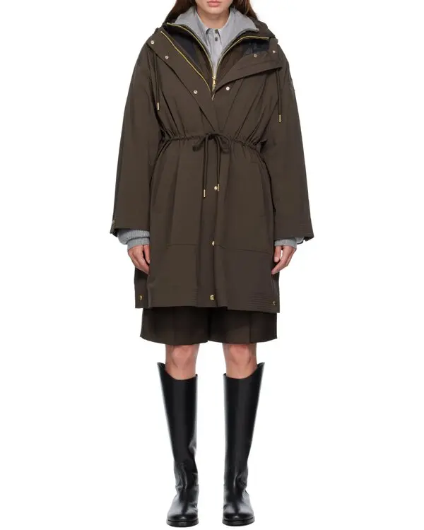 Moncler Zip-up Drawstring Hooded Coat - No
