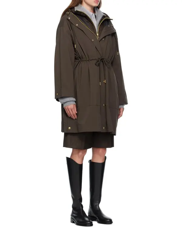 Moncler Zip-up Drawstring Hooded Coat - No