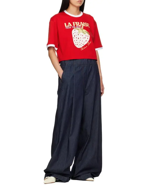 Balmain Logo Printed Strawberry T-shirt