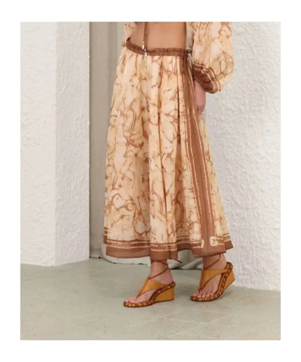 Zimmermann Indra Midi Skirt - Nude