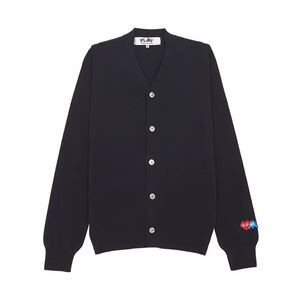 Play Comme Des Garcon X Invader Cardigan - Black