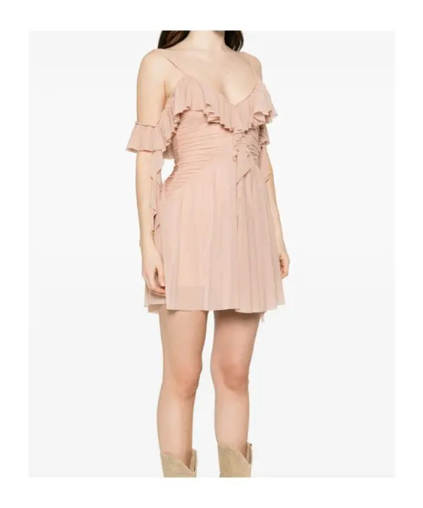ANIYE BY Xena Ruffled Mini Dress - Nude