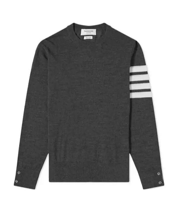 Thom Browne Four-bar Crewneck Jumper - Grey