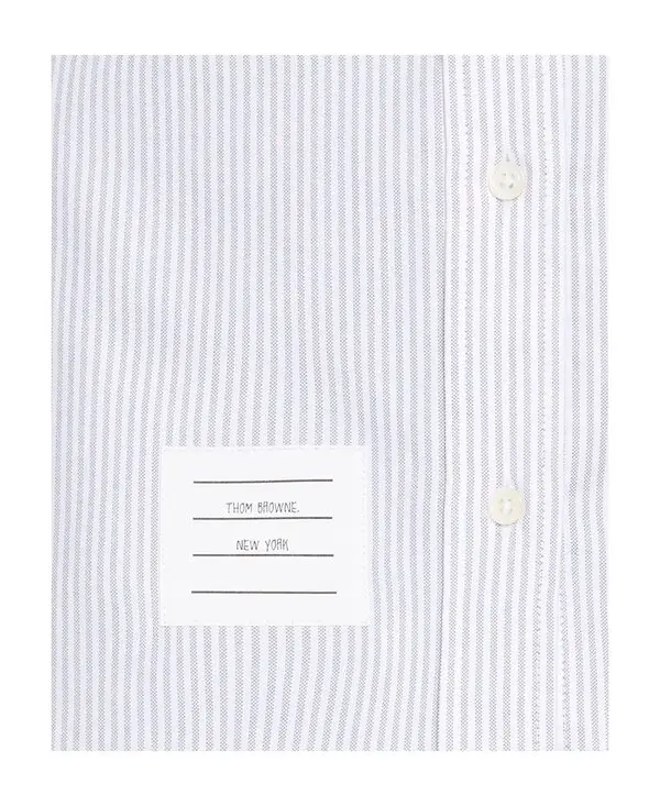 Thom Browne Striped Button-up Shirt With Armband Detail - Medium Gray