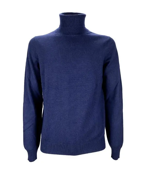 GRAN SASSO Wool Turtleneck Pullover - Blue