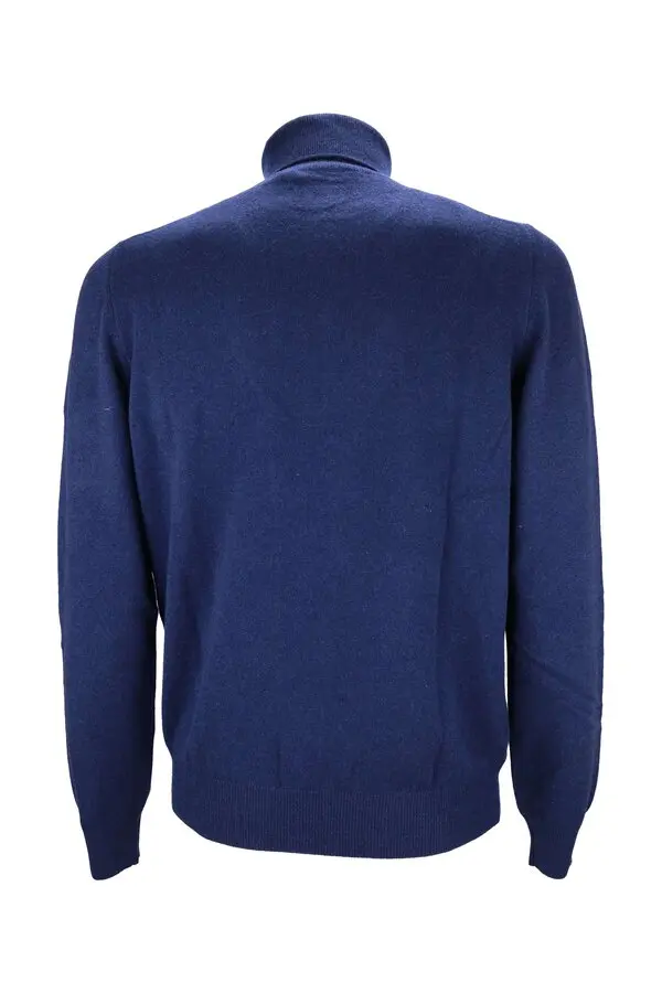 GRAN SASSO Wool Turtleneck Pullover - Blue
