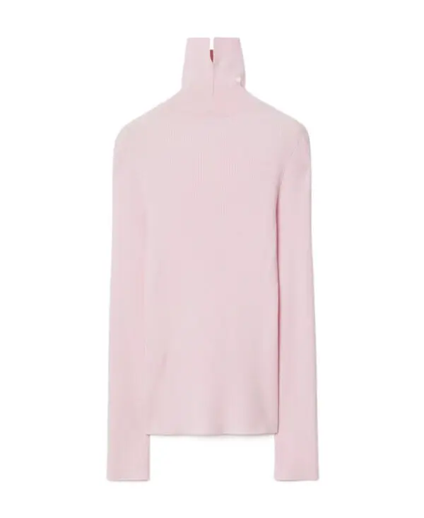 Burberry Ribbed Knit Turtleneck Jumper - Pink