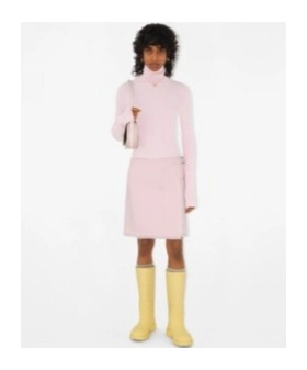 Burberry Ribbed Knit Turtleneck Jumper - Pink