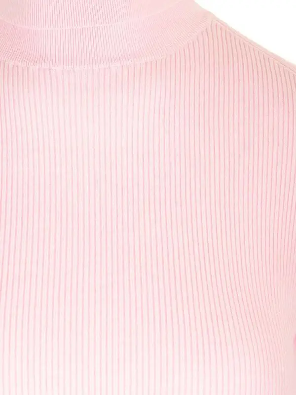 Burberry Ribbed Knit Turtleneck Jumper - Pink