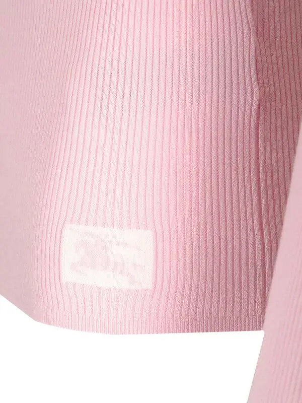 Burberry Ribbed Knit Turtleneck Jumper - Pink