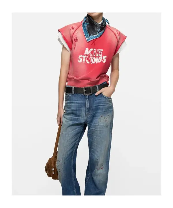 Acne Studios Distressed Print Scarf