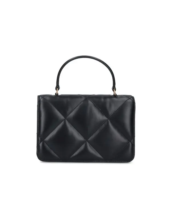 Tory Burch Mini Kira Diamond Quilt Top-handle Chain Wallet - Black