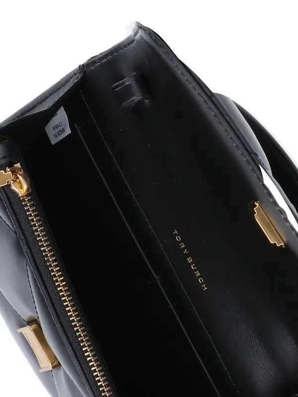 Tory Burch Mini Kira Diamond Quilt Top-handle Chain Wallet - Black