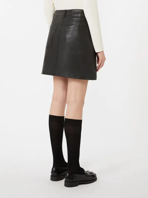 Max Mara Nappa Leather Mini Skirt