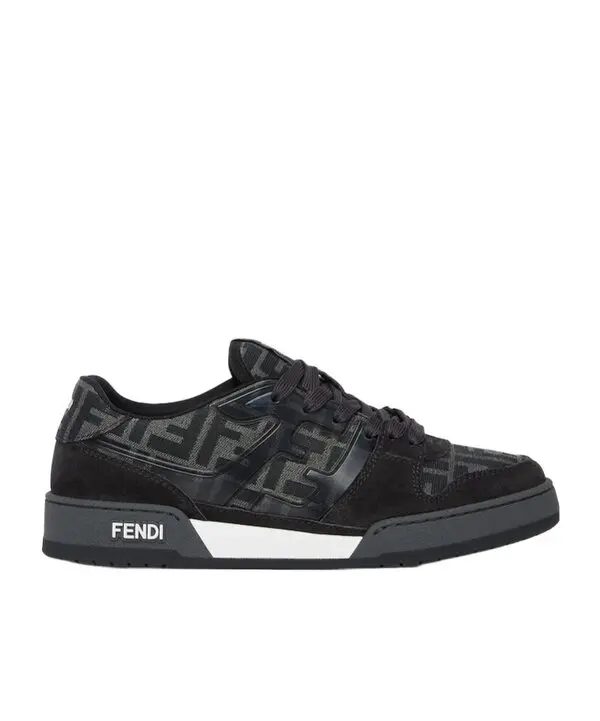 Fendi Ff Jacquard Low-top Sneakers - Black