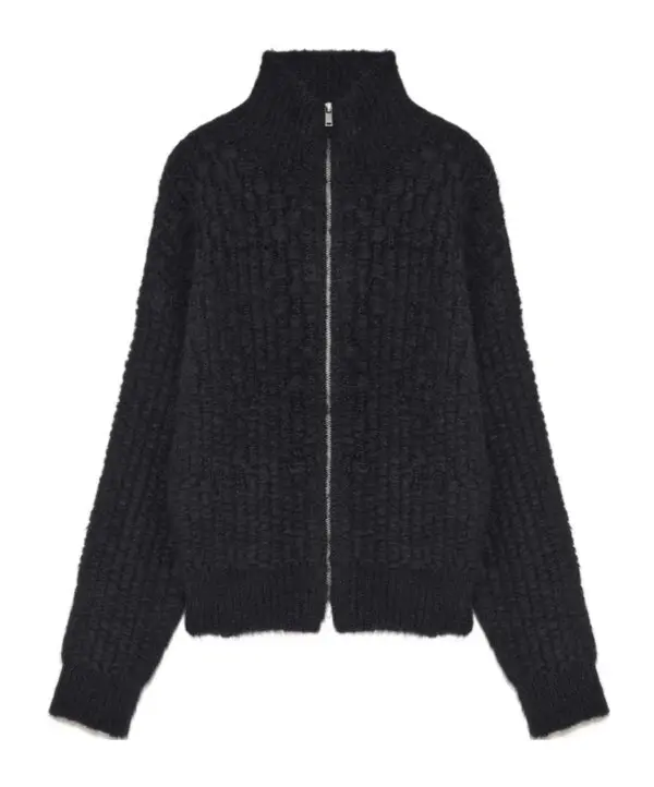 JIL SANDER High Neck Zip-up Cardigan