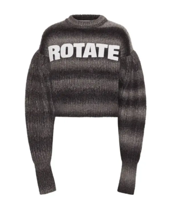 ROTATE BY BIRGER CHRISTENSEN Bubble Sleeve Logo Sweater - Black
