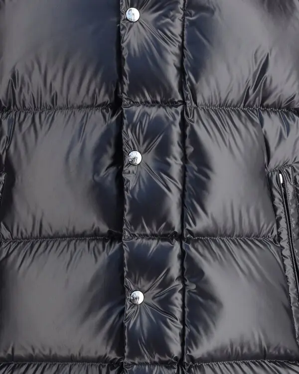 Moncler Hanoverian Quilted Long Sleeve Coat With Detachable Hood