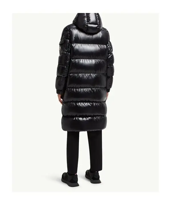 Moncler Hanoverian Quilted Long Sleeve Coat With Detachable Hood