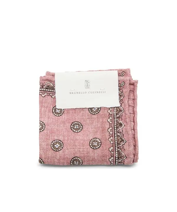 Brunello Cucinelli Reversible Patterned Pocket Square - Pink