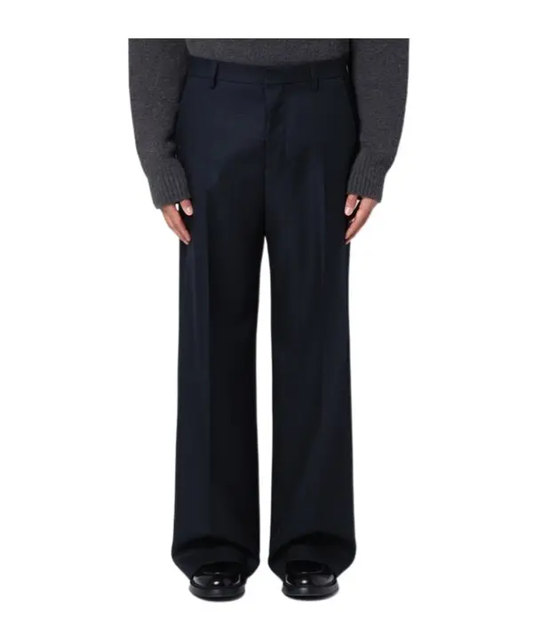 AMI Paris Tailored Trousers With Belt Loops And Welt Pockets - Black