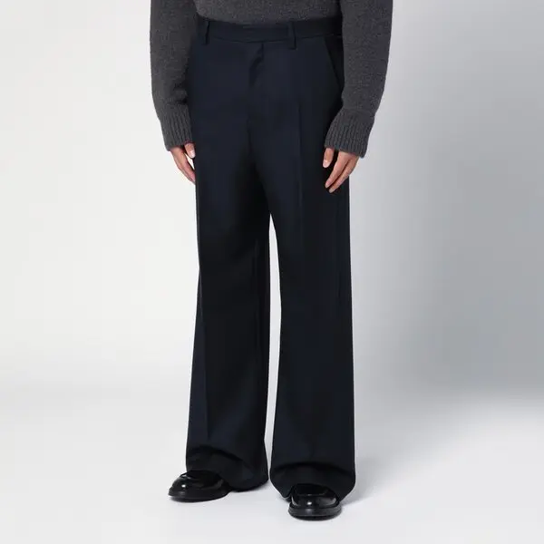 AMI Paris Tailored Trousers With Belt Loops And Welt Pockets - Black