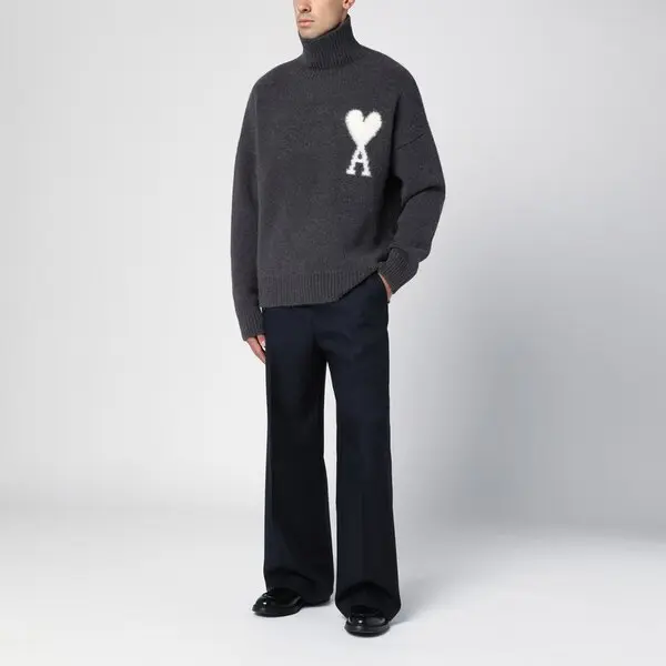 AMI Paris Tailored Trousers With Belt Loops And Welt Pockets - Black