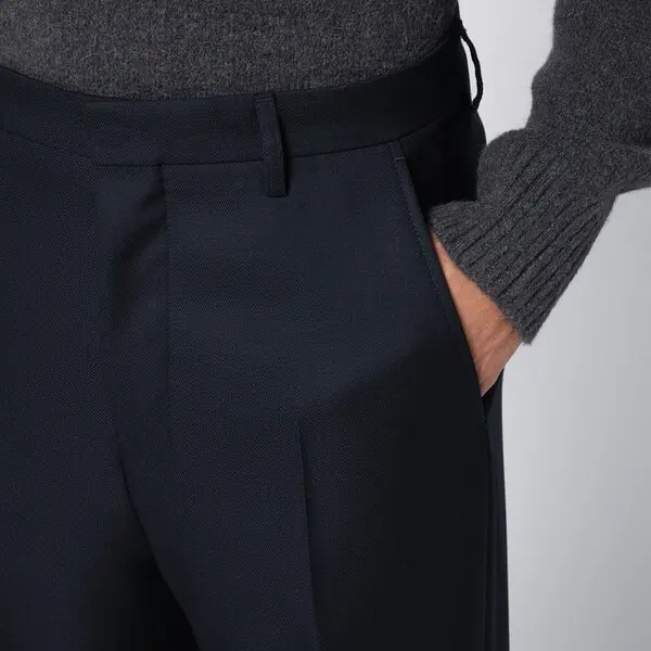 AMI Paris Tailored Trousers With Belt Loops And Welt Pockets - Black