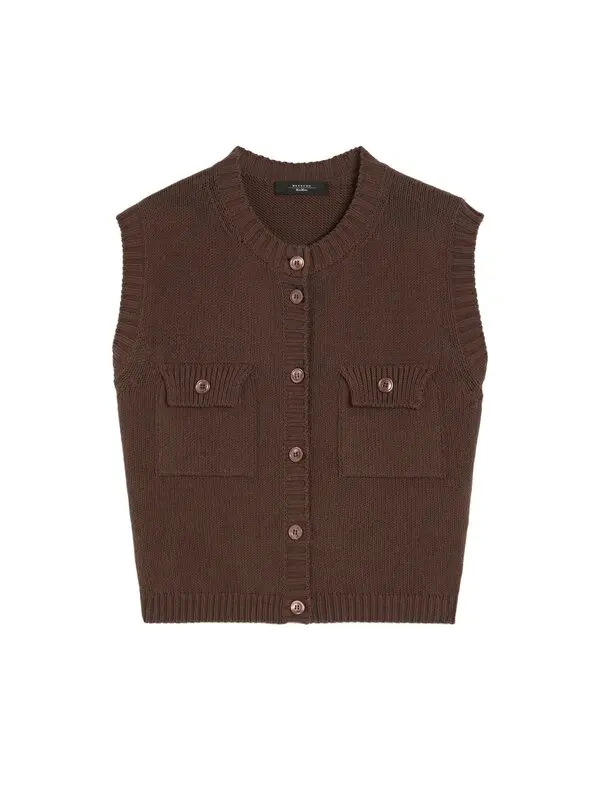 Max Mara Cotton-blend Yarn Gilet